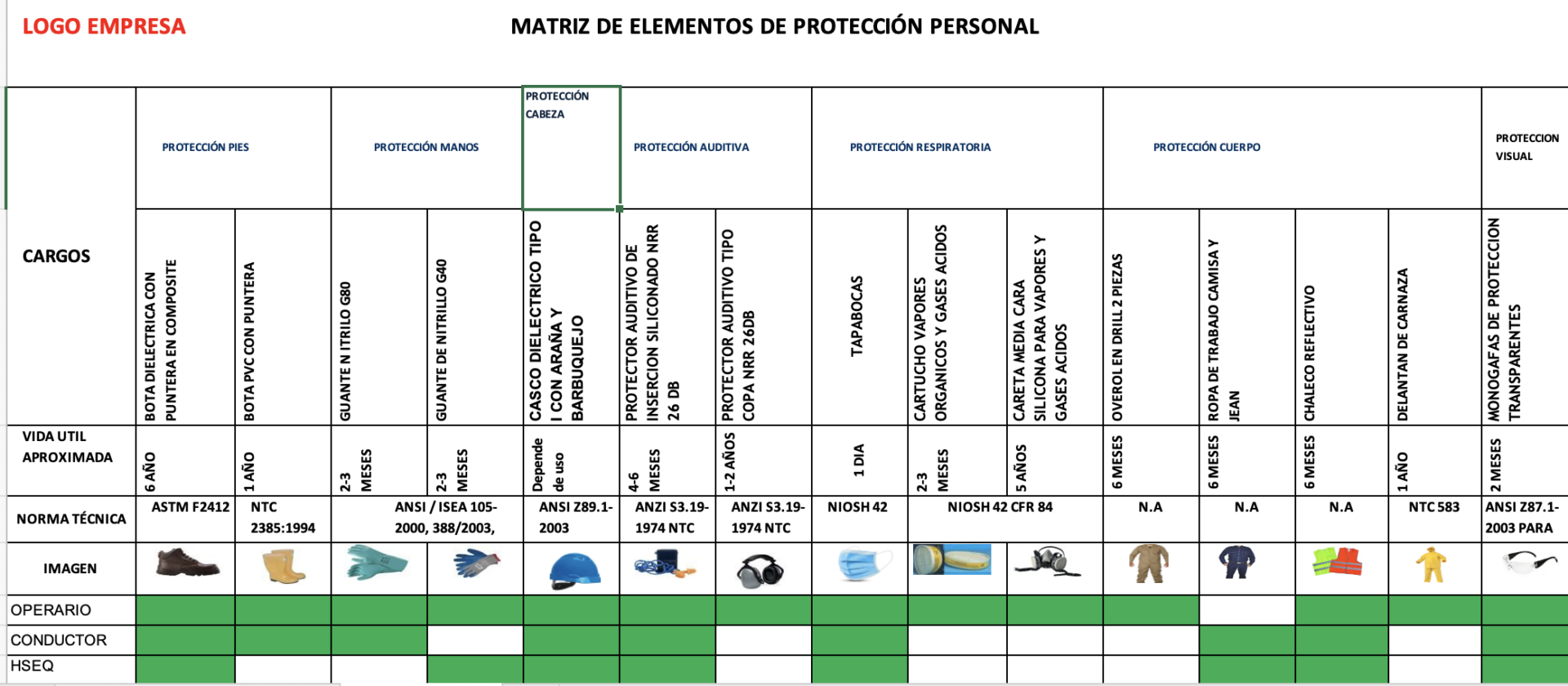 MATRIZ Y CONTROL DE ENTREGA DE EPP DS 44 - ChilePrevencion el portal de ...
