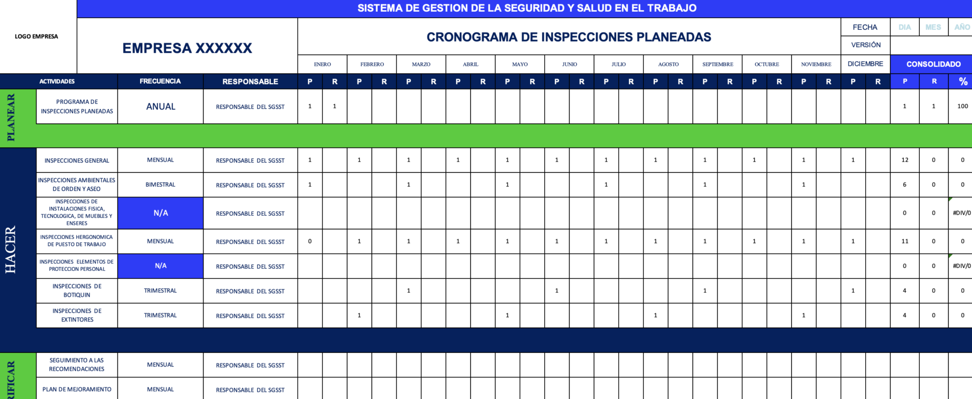 FORMATO PROGRAMA ANUAL DE INSPECCIONES - ChilePrevencion el portal de los prevencionistas de ...