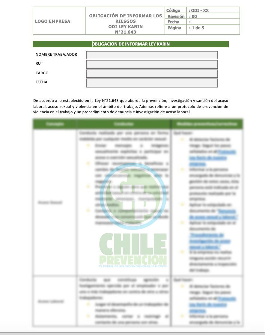 ODI LEY KARIN - ChilePrevencion el portal de los prevencionistas de riesgos en Chile