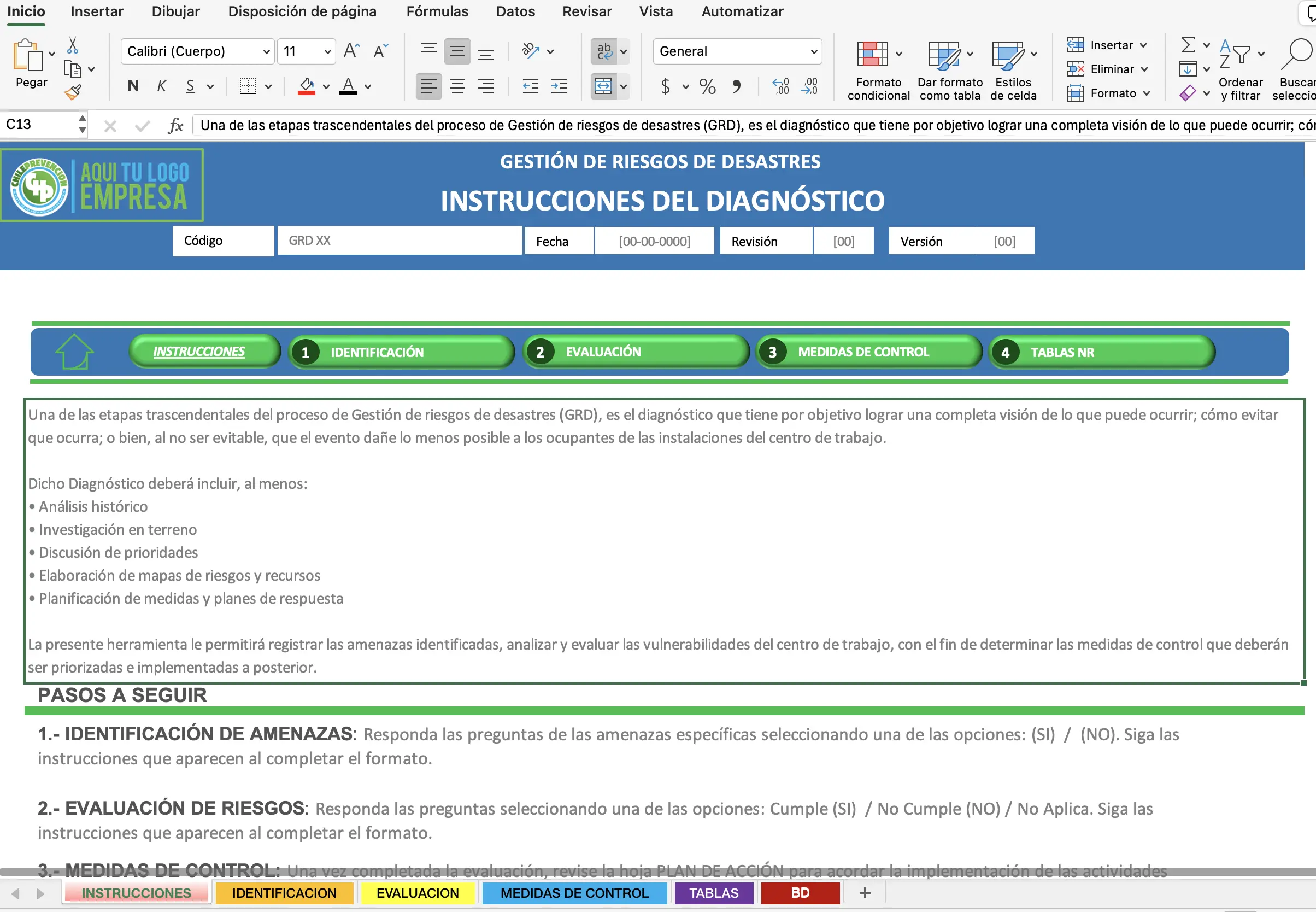 MATRIZ GRD Identificacion, evaluacion y medidas de control gestion de riesgos de desastres ...